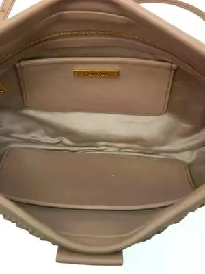 Miu Miu Matelasse Nappa Frame Clutch With Strap - Brown