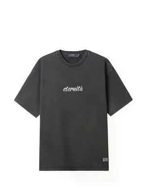AFTERMATHS Slogan-print T-shirt - Black