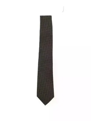 Giorgio Armani Chevron-pattern Tie - Neutrals