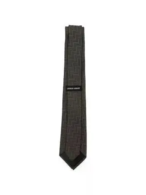 Giorgio Armani Chevron-pattern Tie - Neutrals