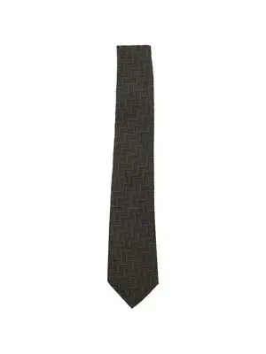 Giorgio Armani Giorgio Armani Chevron Pattern Neck Ties Neutrals