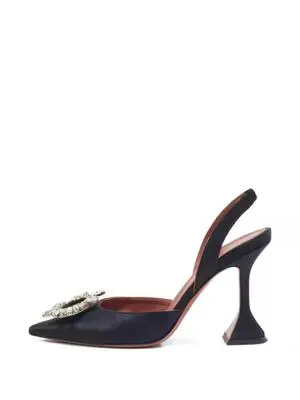 Amina Muaddi Begum Crystal-embellished Slingback Pumps - Black