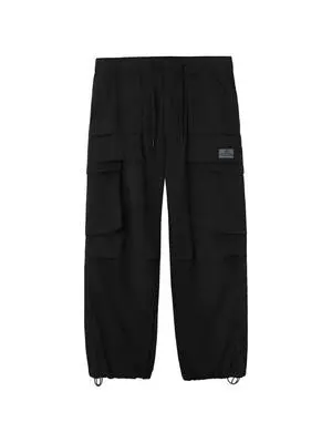 AFTERMATHS Logo-patch Wide-leg Cargo Pants - Black