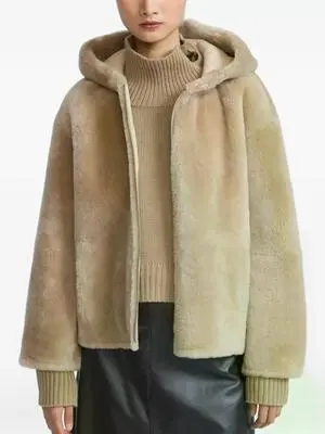 YVES SALOMON Hooded Shearling Jacket