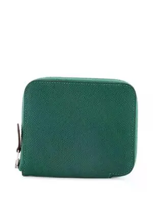 Hermès Azap Zip Around Wallet Silk'in Epsom Compact Small Wallets - Green