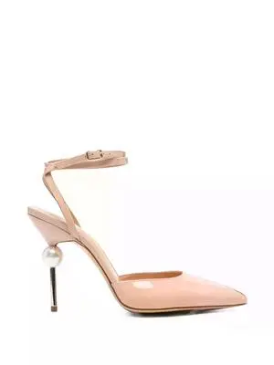 CAMILLA GABRIELI Vittoria 105 Faux-pearl Leather Pumps - Neutrals