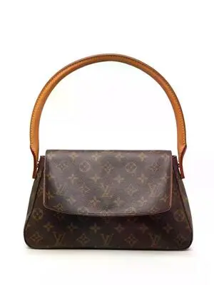LOUIS VUITTON 2001 Monogram Mini Looping Shoulder Bag - Brown
