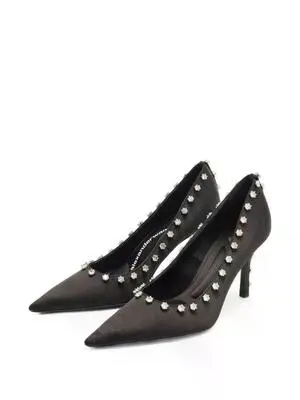 ALEXANDER WANG Delphine Crystal-embellished Pumps - Black