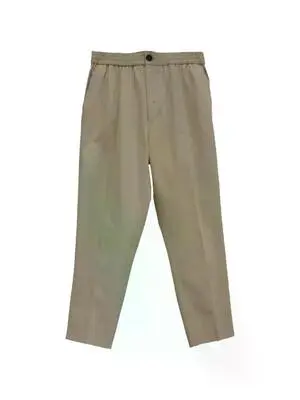 AMI Paris Tapered Cotton Trousers - Neutrals