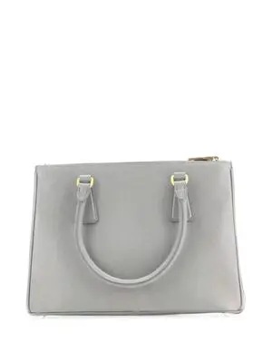 Prada Galleria Double Zip Saffiano Leather Small Tote Bag - Grey