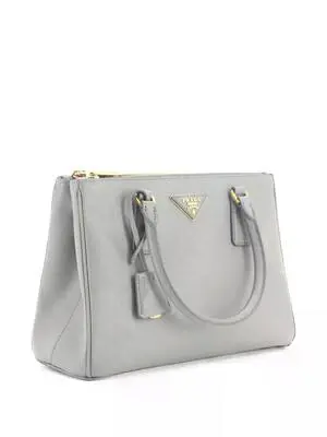 Prada Galleria Double Zip Saffiano Leather Small Tote Bag - Grey