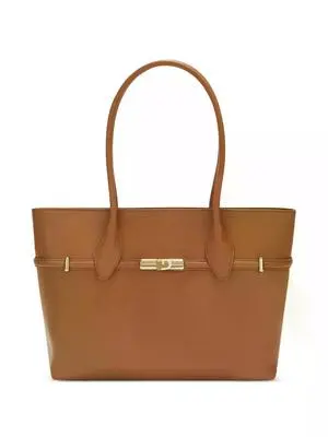 Furla Twist-lock Leather Tote Bag - Brown