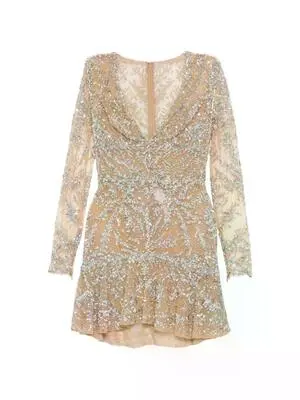 Zuhair Murad Sequin-embellished Tulle Dress - Neutrals