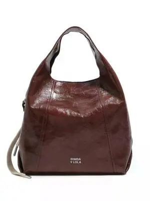 Bimba Y Lola Medium Mocha Shiny Leather Paper Bag - Brown