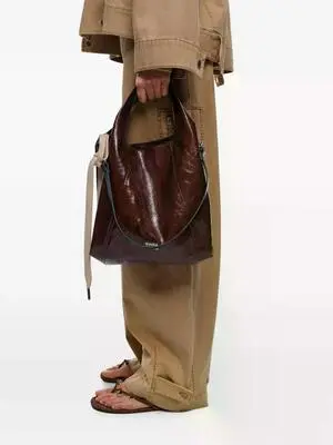 Bimba Y Lola Medium Mocha Shiny Leather Paper Bag