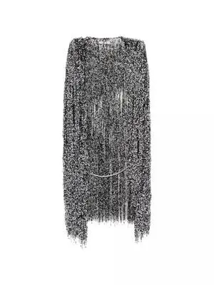 Naeem Khan Sequin-embellished Fringed Cape
