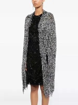 Naeem Khan Sequin-embellished Fringed Cape