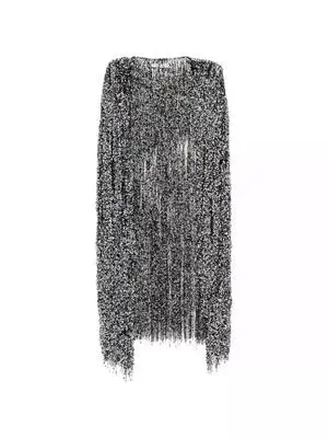 Naeem Khan Sequin-embellished Fringed Cape - Black
