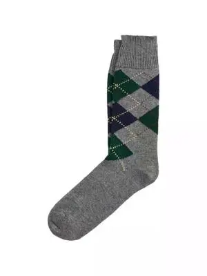Polo Ralph Lauren Argyle-knit Crew Socks - Grey