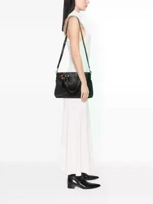 Gucci 2016-2026 Calfskin Bamboo Tassel Satchel - Black