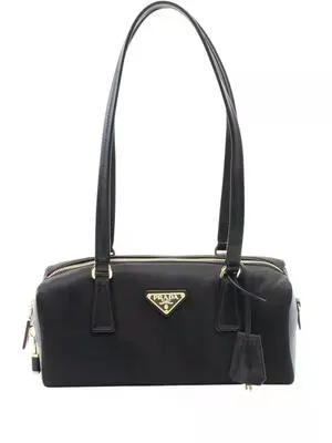Prada 2013-2026 Medium Re Nylon Top Handle Bag Shoulder Bag - Black