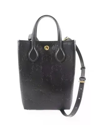 Gucci 2000-2015 Super Mini Gg Debossed Calfskin Satchel