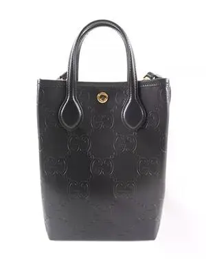 Gucci 2000-2015 Super Mini Gg Debossed Calfskin Satchel