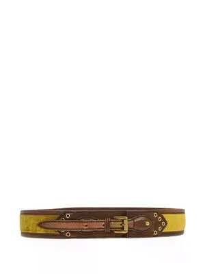 Gucci 1990-2000s Velvet-panel Leather Belt