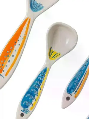 CU I SEEYOU Fish-motif Porcelain Spoons - Multicolour