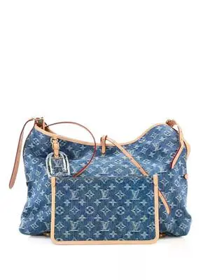 LOUIS VUITTON Carryall Monogram Denim Mm Hobo Bag - Blue