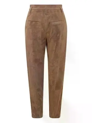 Brunello Cucinelli Pleated Suede Trousers