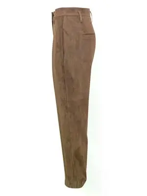 Brunello Cucinelli Pleated Suede Trousers