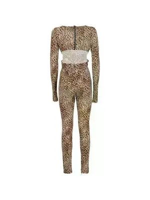 Dsquared2 Leopard-print Cut-out Jumpsuit