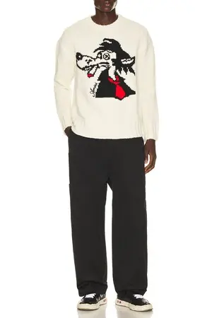 Amiri Smoking Wolf Sweater - Alabaster