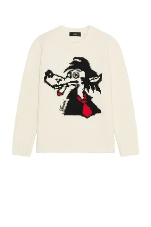 Amiri Smoking Wolf Sweater - Alabaster