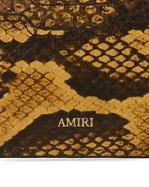 Amiri Python Card Holder - Brown