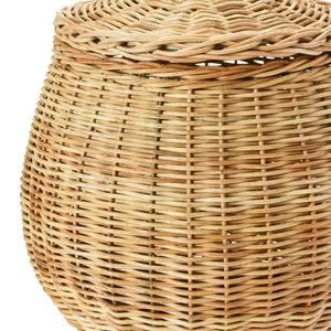 OLIVE GROVE Hand-woven Wicker Basket Storage With Lids, Set Of 2