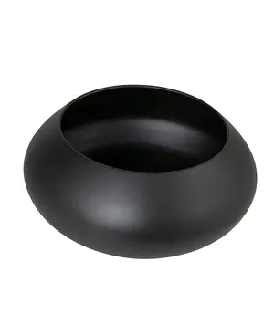 OLIVE GROVE Modern Round Wood Bowl - Black