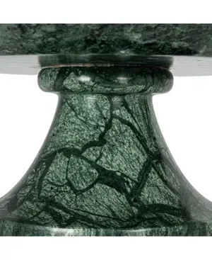 OLIVE GROVE Marble Footed Pedestal Bowl - Green