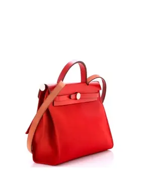 Hermès 31 Herbag Zip Leather And Toile