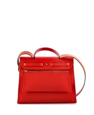 Hermès 31 Herbag Zip Leather And Toile
