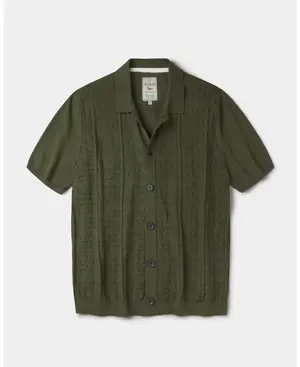 Aubin Manor Textured Button Through Polo