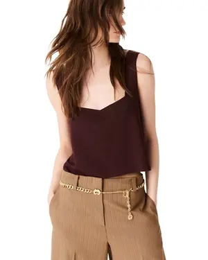 Maje Momita 2-in-1 Top - Brown