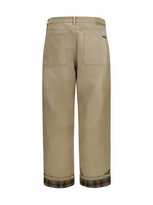 GOLDEN GOOSE Cotton Pants With Check Detail