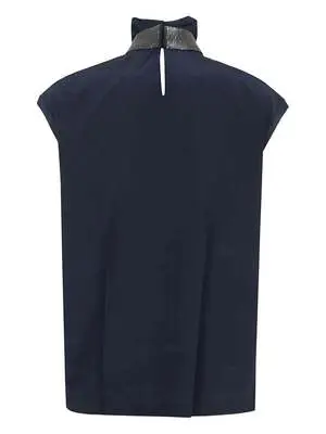 Brunello Cucinelli Embellished Collar Sleeveless Blouse