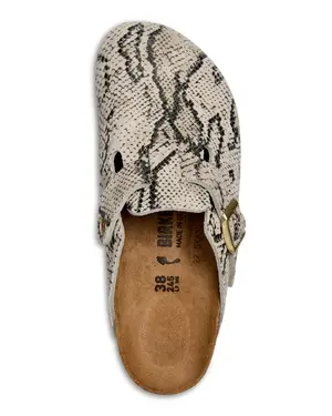 BIRKENSTOCK Boston Printed Suede Clogs