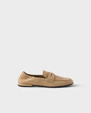 Prada Shuffle Antiqued Suede Leather Loafers