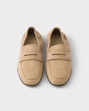 Prada Shuffle Antiqued Suede Leather Loafers