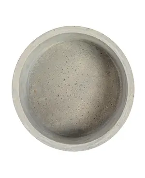 OLIVE GROVE Round Decorative Cement Storage With Lids, Set Of 2