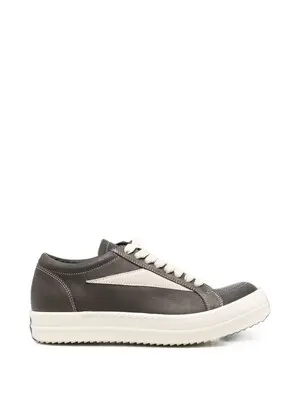 Rick Owens Leather Low Top Sneakers - Black